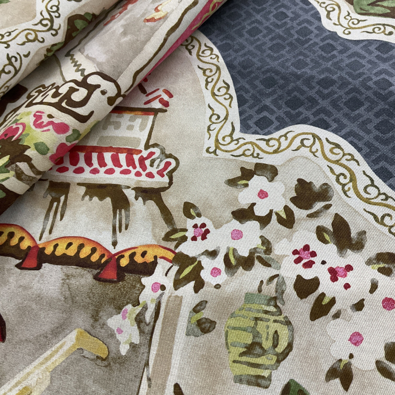 P Kaufmann Connoisseur Teahouse Toile Duck Raven Medium Weight Duck