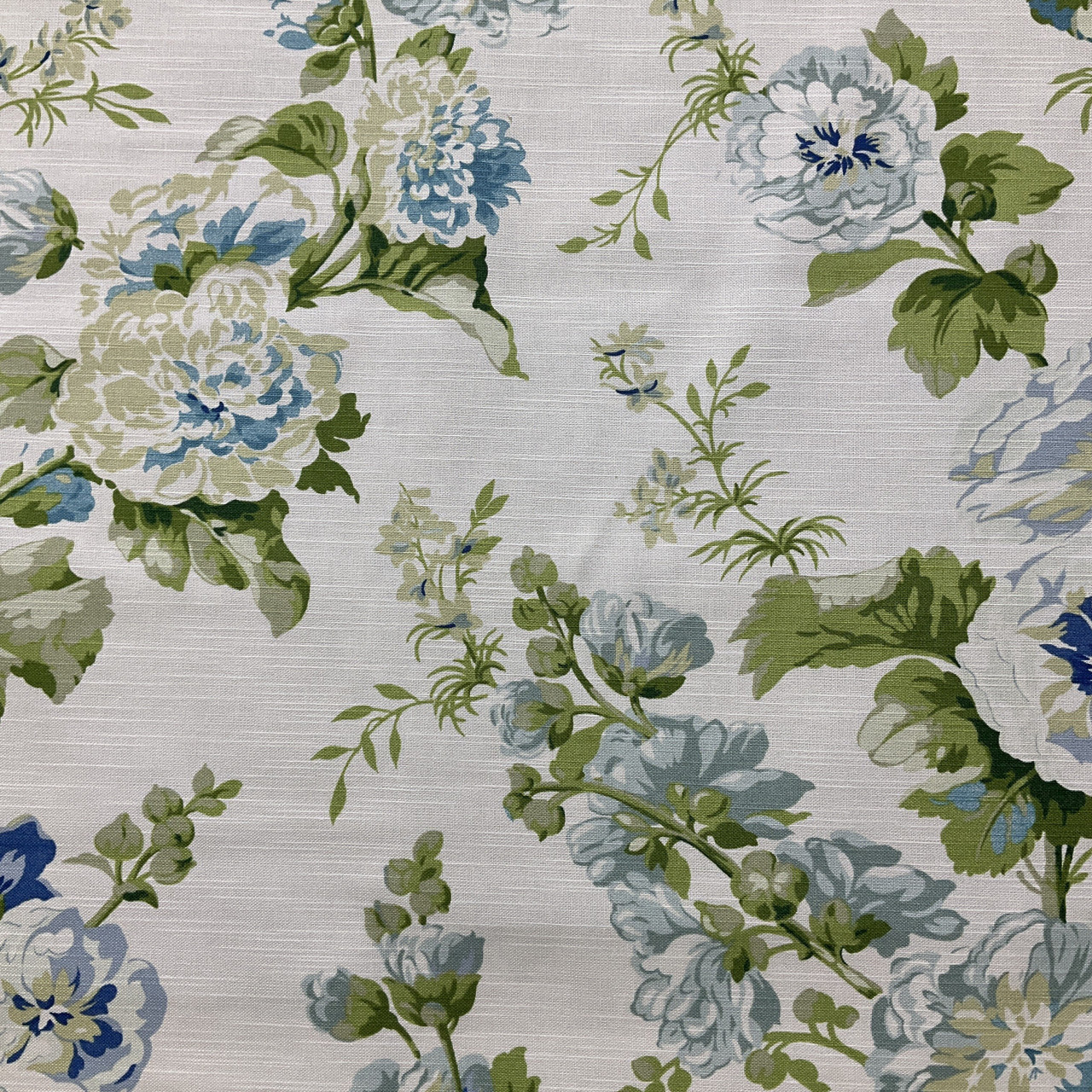 Waverly Alcea Floral Slub Duck Cornflower | Medium Weight Duck Fabric ...