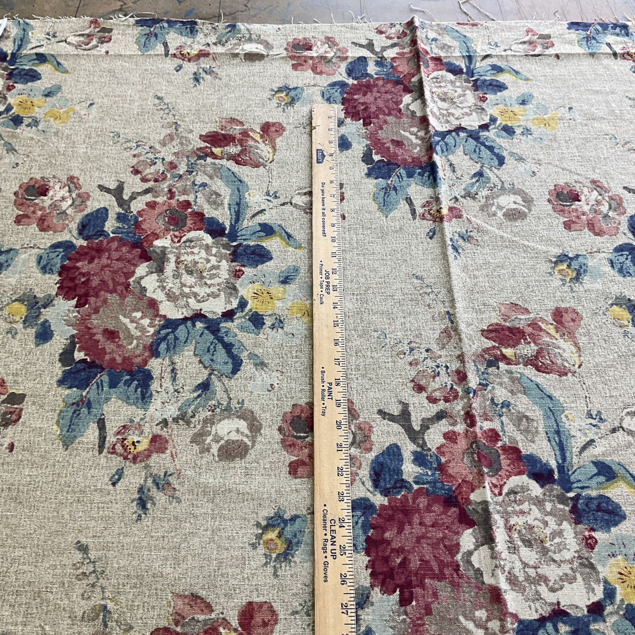 Linen Waverly Nora Floral Slub Duck Linen Medium Weight Duck Fabric