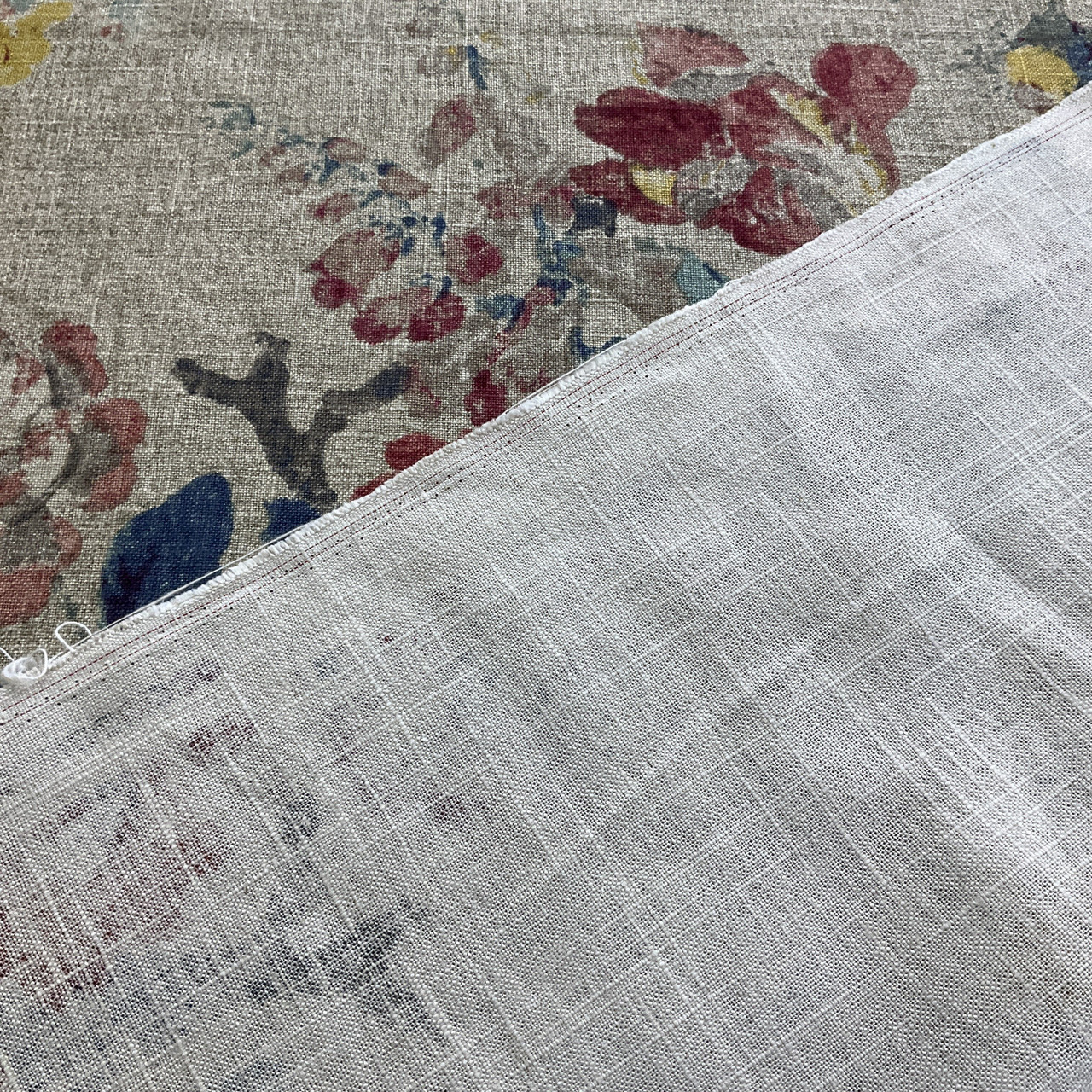 Linen Waverly Nora Floral Slub Duck Linen Medium Weight Duck Fabric