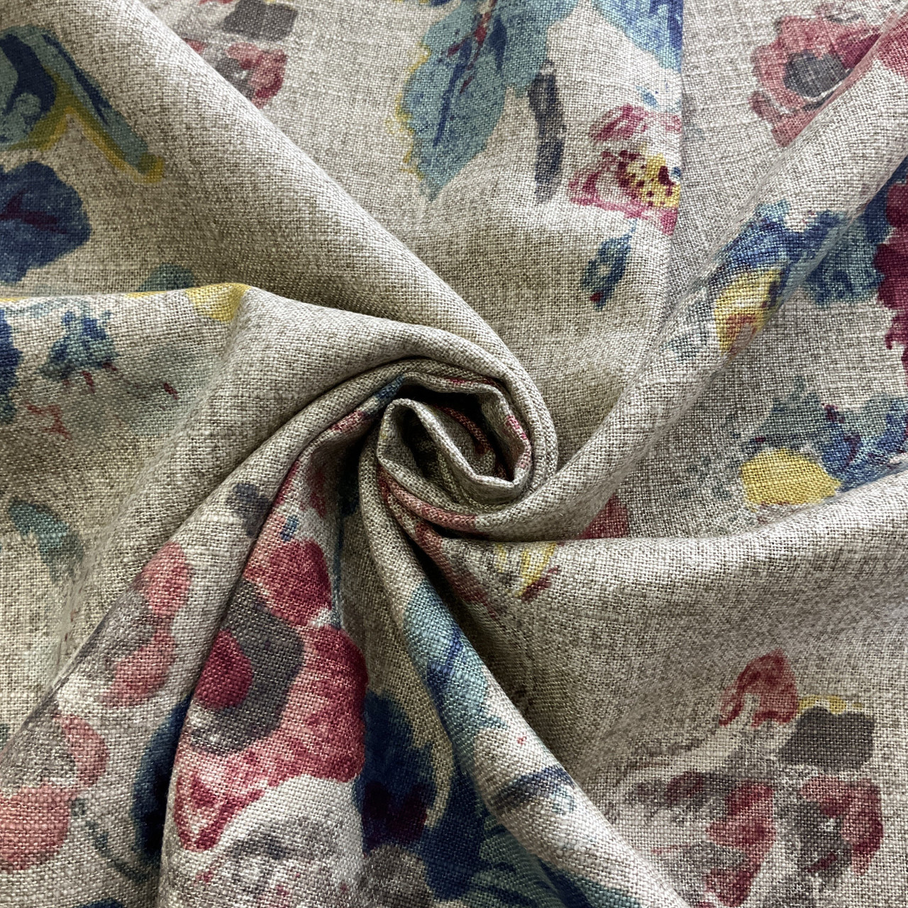 Linen Waverly Nora Floral Slub Duck Linen Medium Weight Duck Fabric