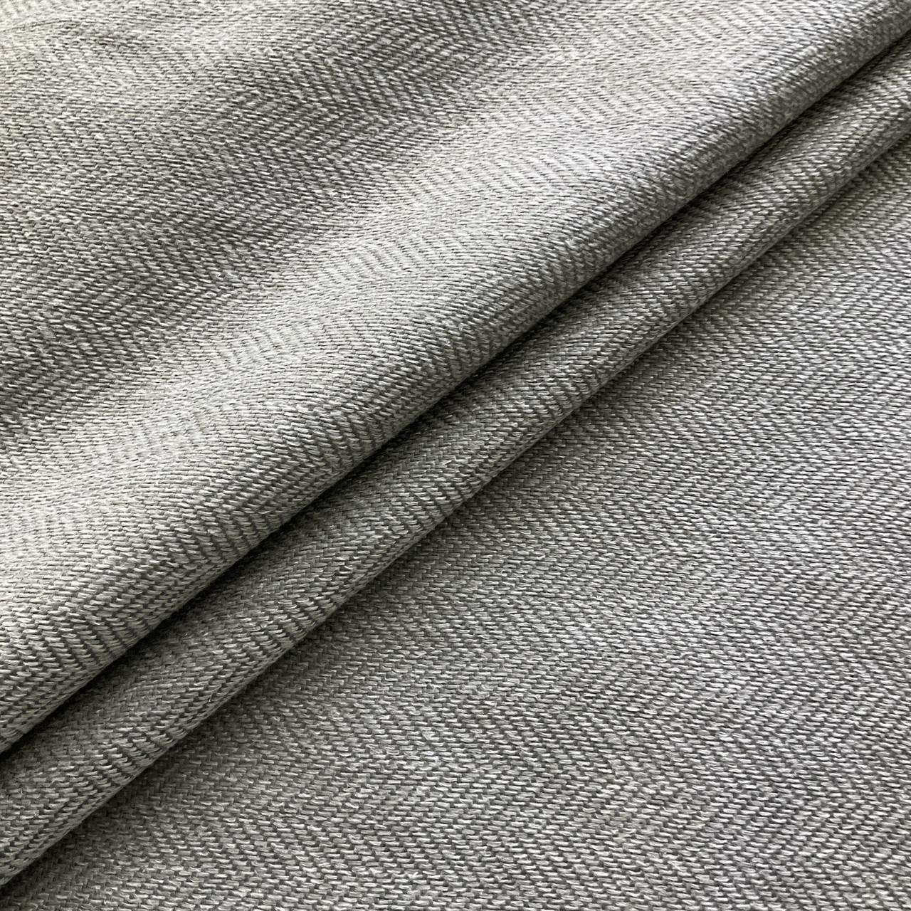 Two Tone Grey Herringbone | Upholstery Fabric | Medium Weight | 54 ...
