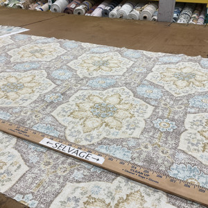 Zoie in Marine | Distressed Damask in Green and Blue | Upholstery ...