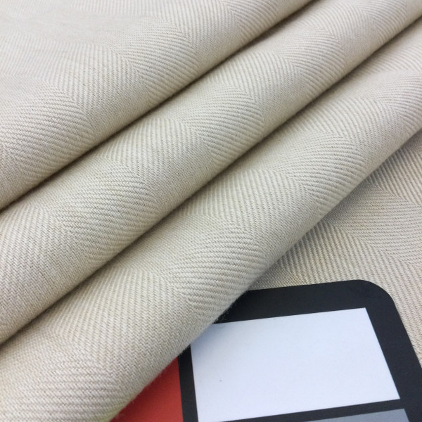 Beige Herringbone Twill | Heavyweight Upholstery / Slipcover Fabric ...
