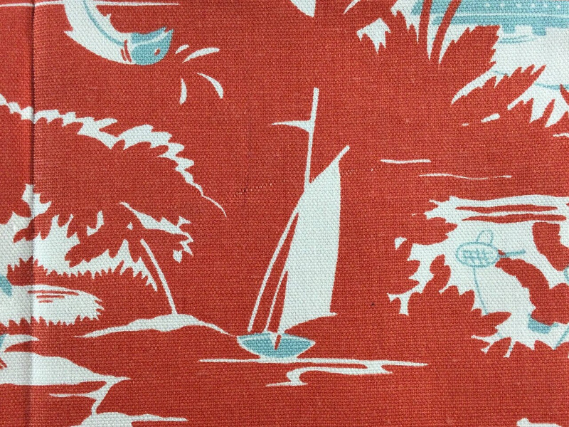 Red Beach Themed Fabric - Fabric Warehouse