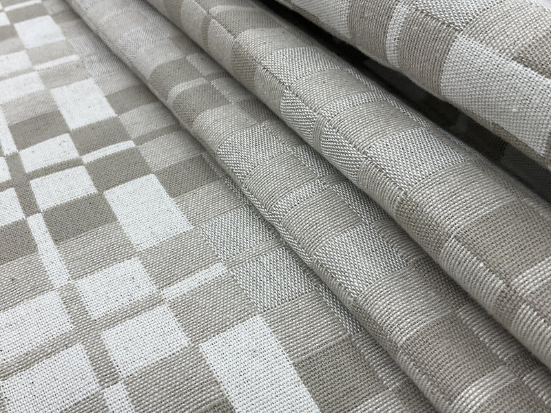 Tan Check Fabric - Fabric Warehouse