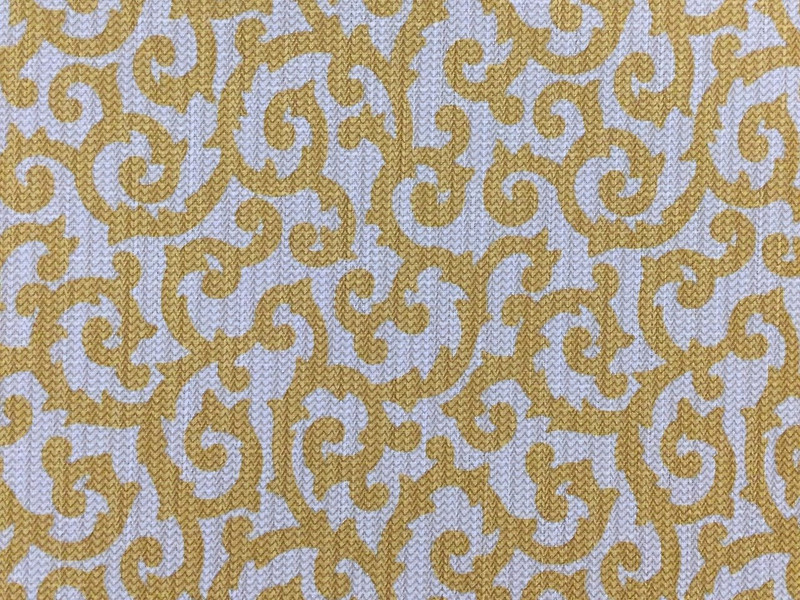 Yellow Scrollwork Fabric - Fabric Warehouse