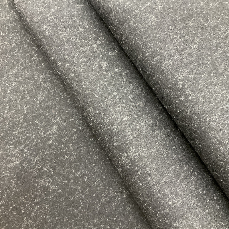 Solid Heathered Dark Grey Coating Wool | Wool / Poly Blend | Soft Flat ...