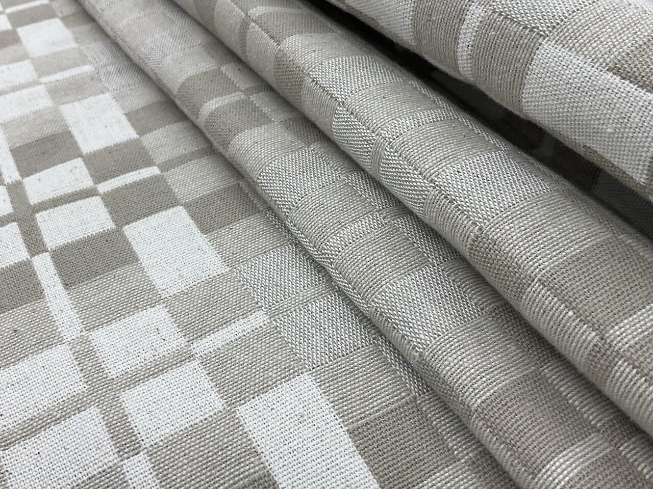 Tan Check Fabric - Fabric Warehouse