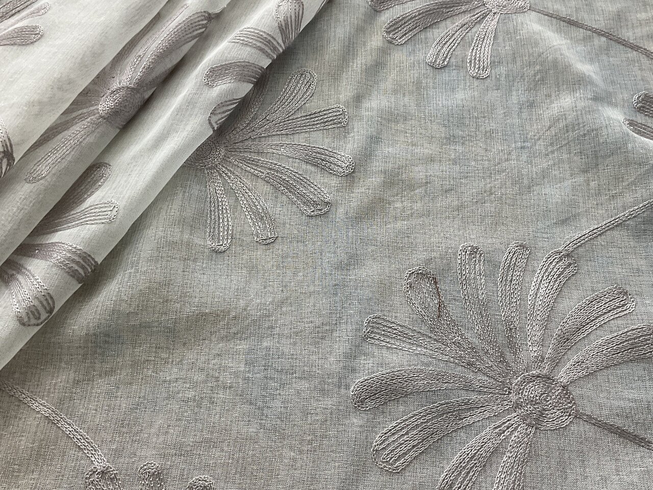 Silver Embroidery Fabric - Fabric Warehouse