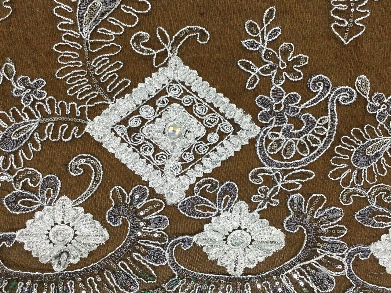 Silver Floral Fabric - Fabric Warehouse