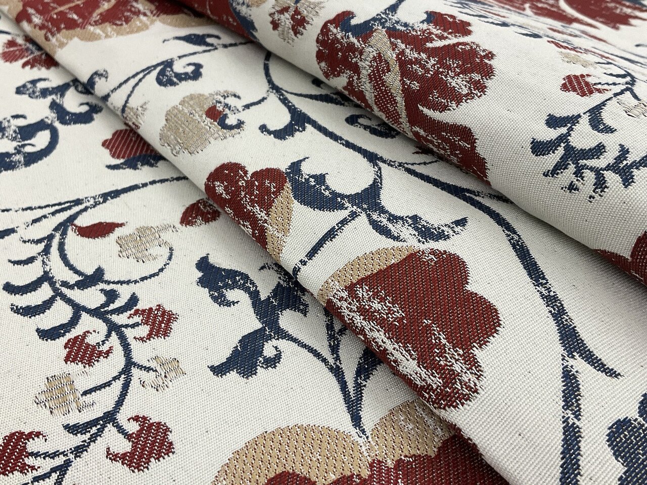 Beige Jacobean Fabric - Fabric Warehouse