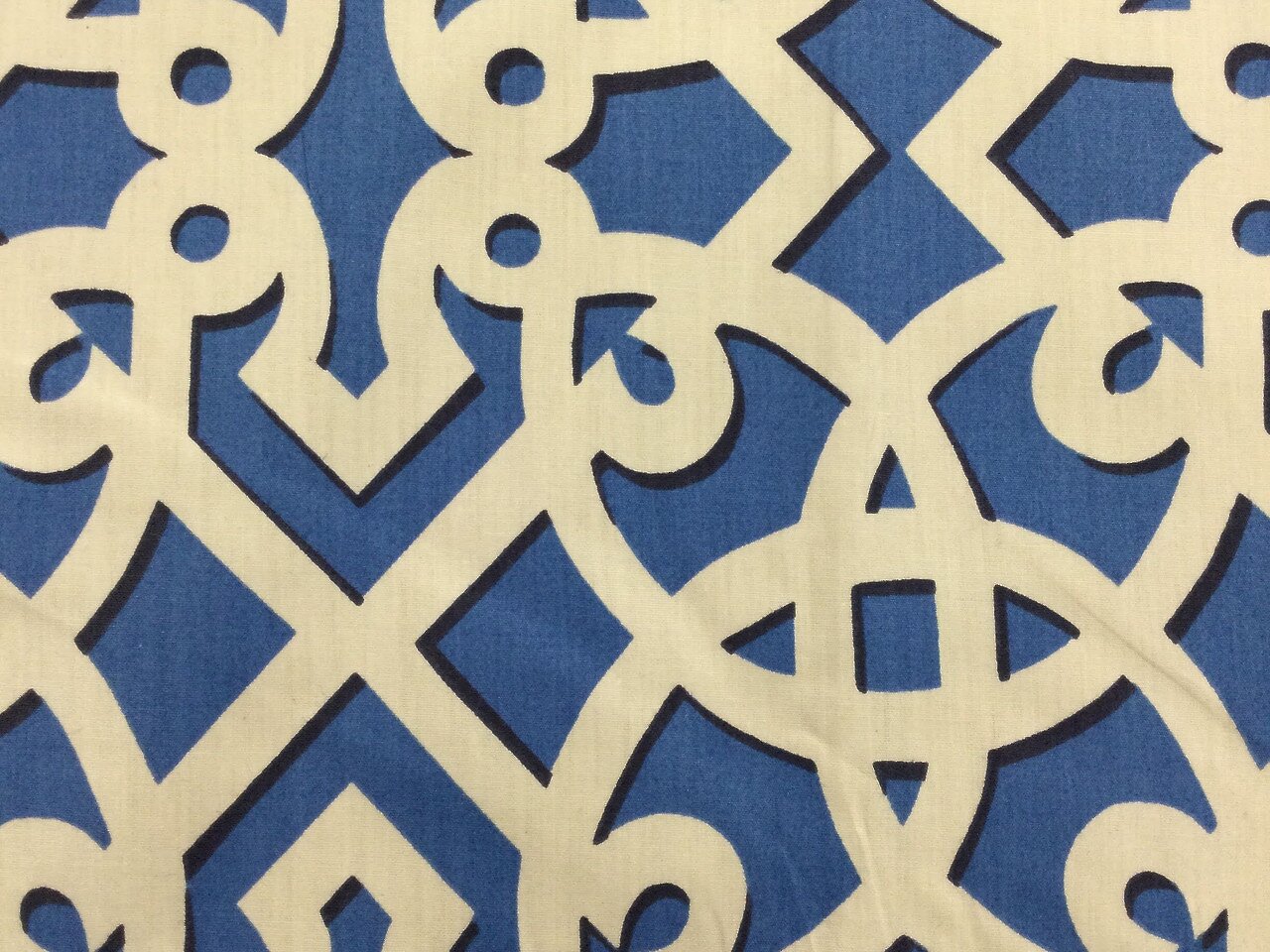 Blue Scrollwork Fabric - Fabric Warehouse