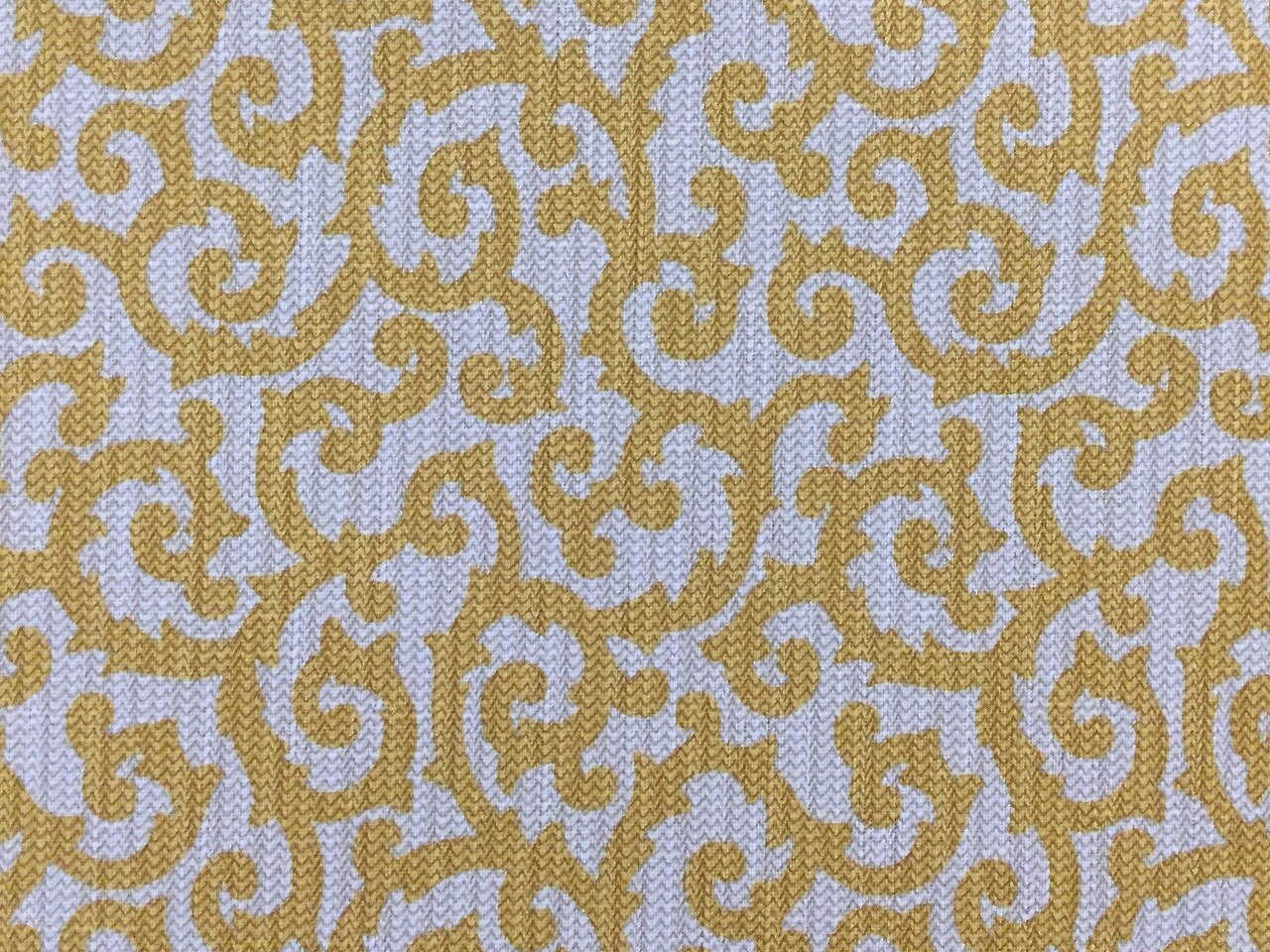 Yellow Scrollwork Fabric - Fabric Warehouse