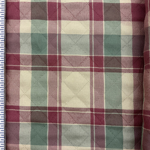 Traditional Plaid with Pre-quilted Diamonds Upholstery Fabric | 54"W ...
