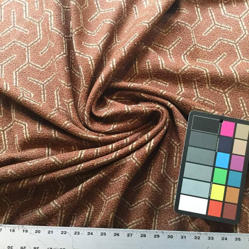 Rusted Red Geometric Upholstery Fabric | BTY | 54 Wide | Vintage Theme ...