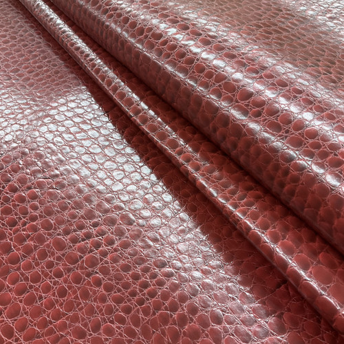 BURGUNDY - Glossy Faux Snake Skin Upholstery Vinyl Fabric | CROCCO ...