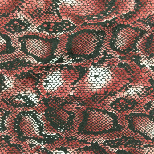 Black and Maroon Snakeskin Print Matte Jersey Knit Fabric | Fashion ...