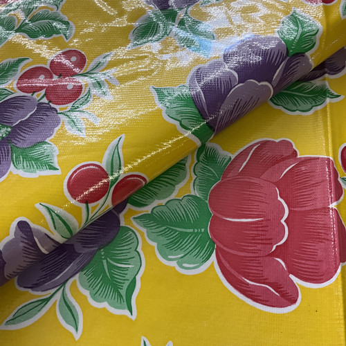 Oilcloth Poppy Yellow | Heavyweight Oilcloth Fabric | Home Decor Fabric ...