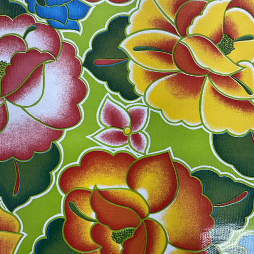 Oilcloth Tehuana Lime Green | Medium Weight Oilcloth Fabric | Home ...