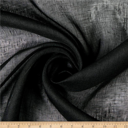 100% European Linen Scrim Black | Very Lightweight Linen Fabric | Home ...