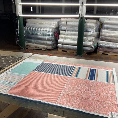 Martha Stewart Lily Pond 36" Panel Pillow Layout Seagrass Multi | Home Decor Fabric | Navy Blue ...