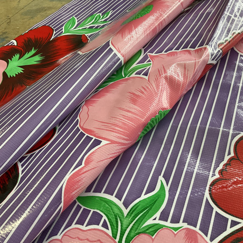 Oilcloth Mali Purple | Heavyweight Oilcloth Fabric | Home Decor Fabric ...