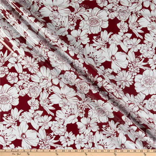 Oilcloth Victoria Burgundy | Heavyweight Oilcloth Fabric | Home Decor ...