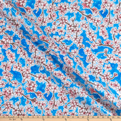 Oilcloth Fuji Blue | Heavyweight Oilcloth Fabric | Home Decor Fabric ...