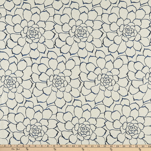 Calista Succulent Embroidered Woven River | Medium Weight Woven Fabric ...