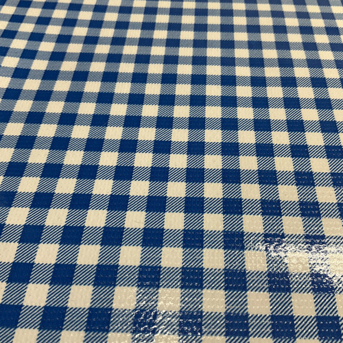Oilcloth Gingham Blue | Heavyweight Oilcloth Fabric | Home Decor Fabric ...
