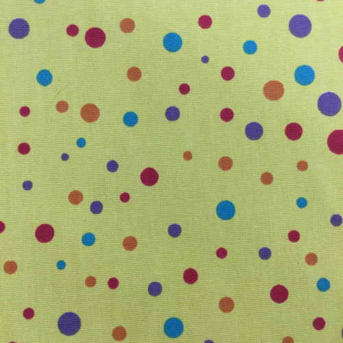 6 Yard Piece of Multicolored Dots on Yellow | Home Decor / Drapery ...