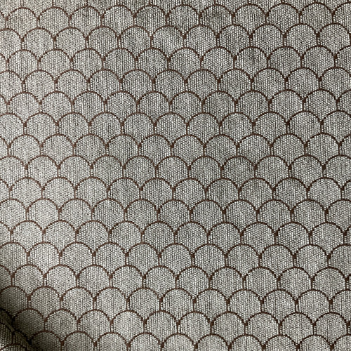 Fish Scale in Grey / Brown | Upholstery Fabric | Chenille Scalloped ...