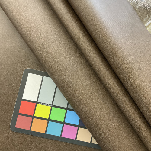 Ontario in Chestnut Brown | Faux Leather Upholstery Fabric | Light ...