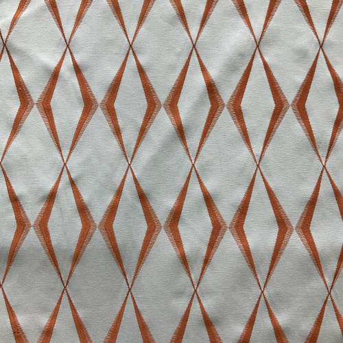 Dion in Clementine | Embroidered Drapery Fabric | Orange Diamond Design ...