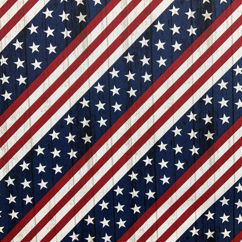 Diagonal Flag in Patriotic | OUTDOOR Home Decor Fabric | Red / White ...