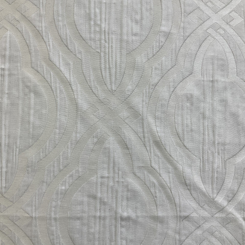 Carnival in Ivory | Drapery Fabric | Large Scale Lattice in Ivory White ...