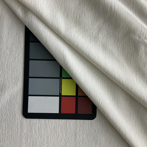 Revel in Snow Drop | Upholstery Fabric | Brushed Velvet Chenille in Off ...