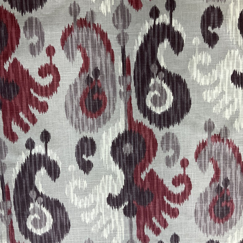 Journey in Wine | Home Decor Fabric | Red Purple Grey Ikat | Braemore ...