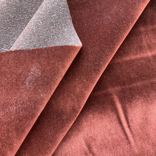 Lomba in Rust | Deep Rusty Red Solid Woven Velvet Upholstery Fabric ...