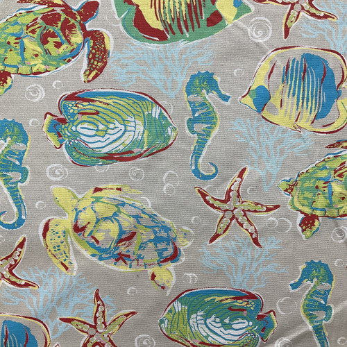 Painterly Fish in Green / Red / Blue | Home Decor Fabric | Nautical ...