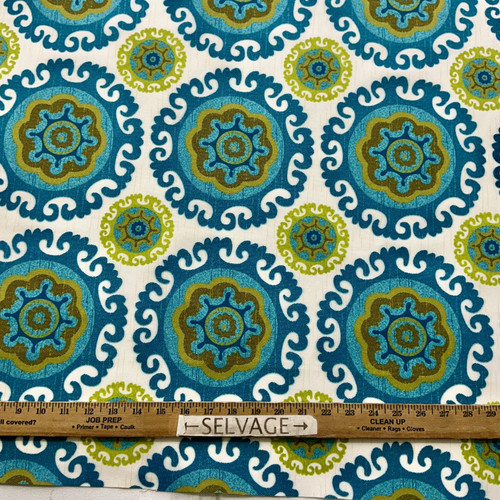 Sundial in Multi | Outdoor Waterproof Upholstery Fabric | Medallions in ...