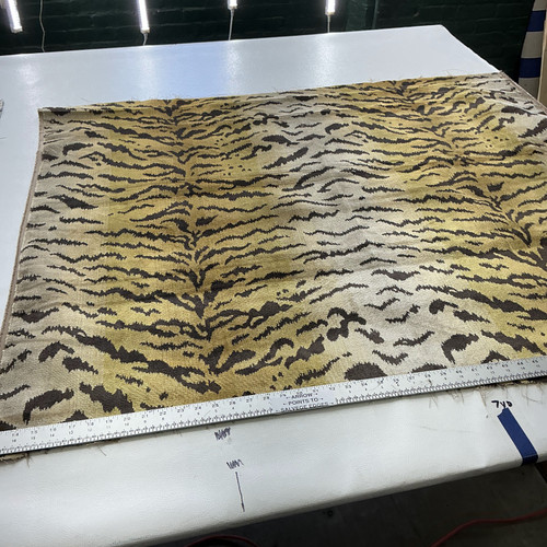 Velvet Tiger Stripe in Golden Tan and Dark Brown | Upholstery Fabric ...