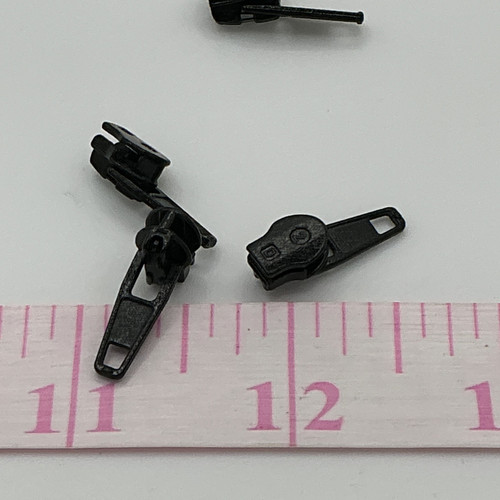 #2 Coil Zipper Pulls \ Single Tab | Auto Lock | BLACK - Fabric Warehouse