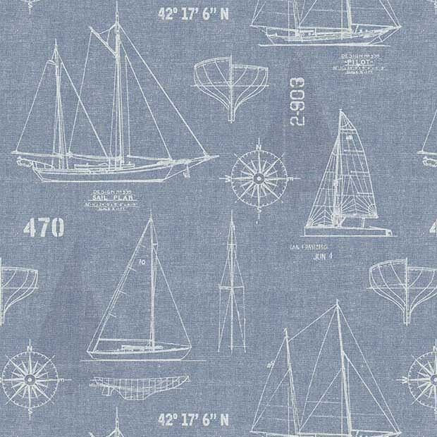 Navy Blue Sailboat