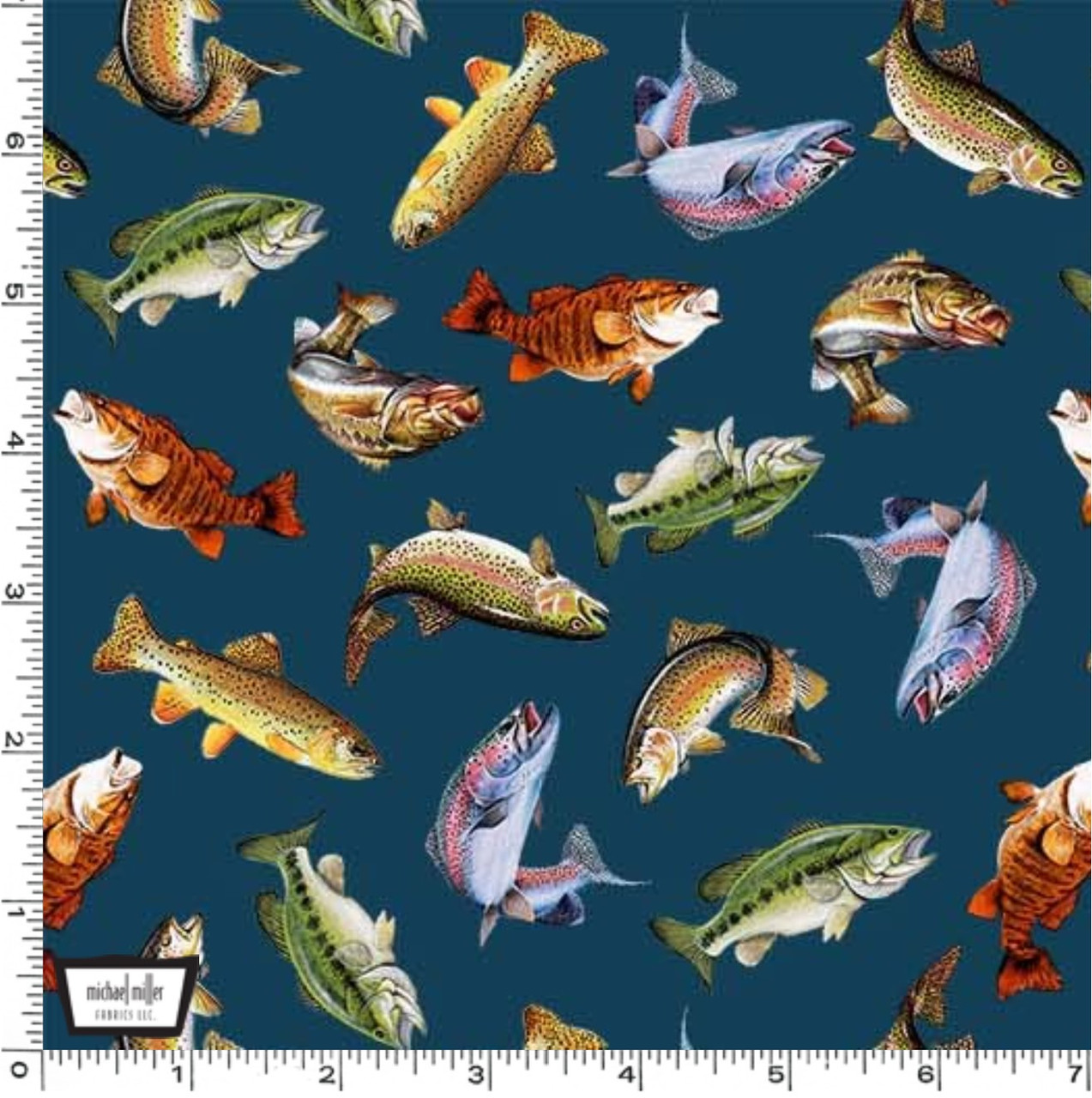 Michael Miller Welcome to Our Lake - Fish Trout Bass Teal | SOLD BY THE ...