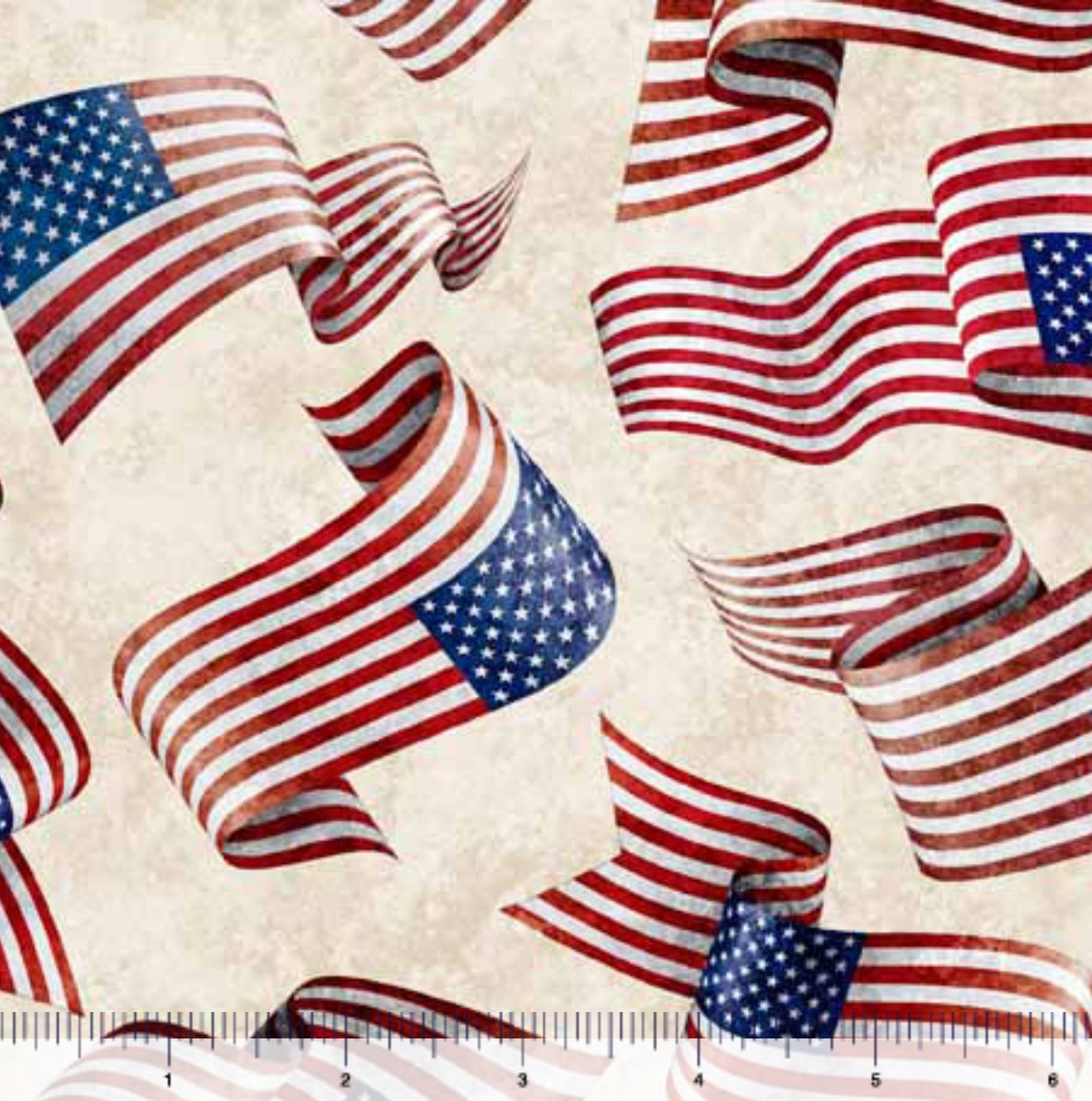 QT Fabrics American Spirit 30129-E American Flag Toss on Cream| SOLD BY ...