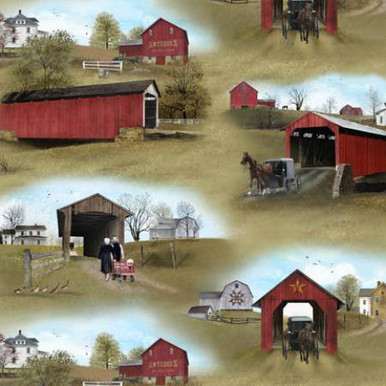 Elizabeths Studio Headin Home - Covered Bridge Quilt Barn Horse 4703 ...