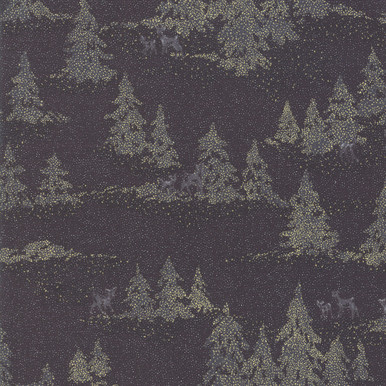 Moda Forest Frost Glitter | 33522-17MG Coal Evergreen Forest | Per Half ...