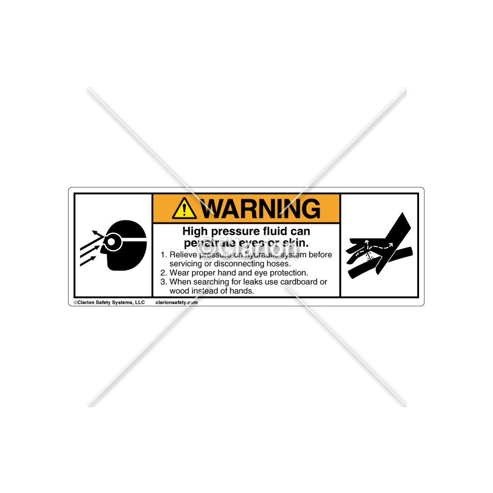 Warning/High Pressure Fluid (8300-04WHBT) label